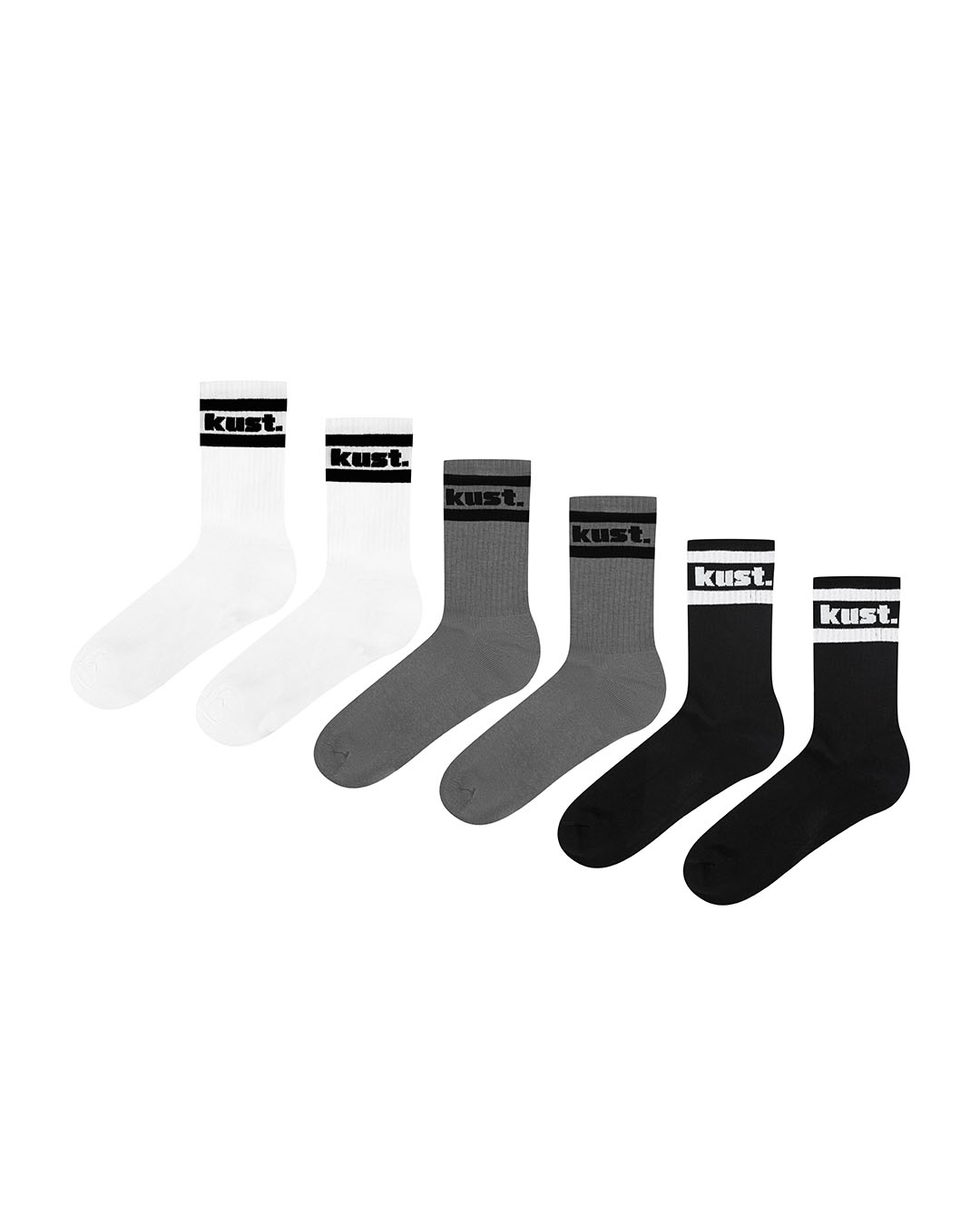 CREW LENGHT SOCKS 02/TRIO PACK - kust.
